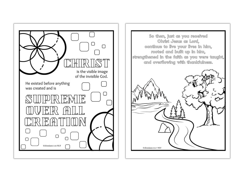 Colossians Scripture Coloring Pages: Sunday School Activities - Etsy
