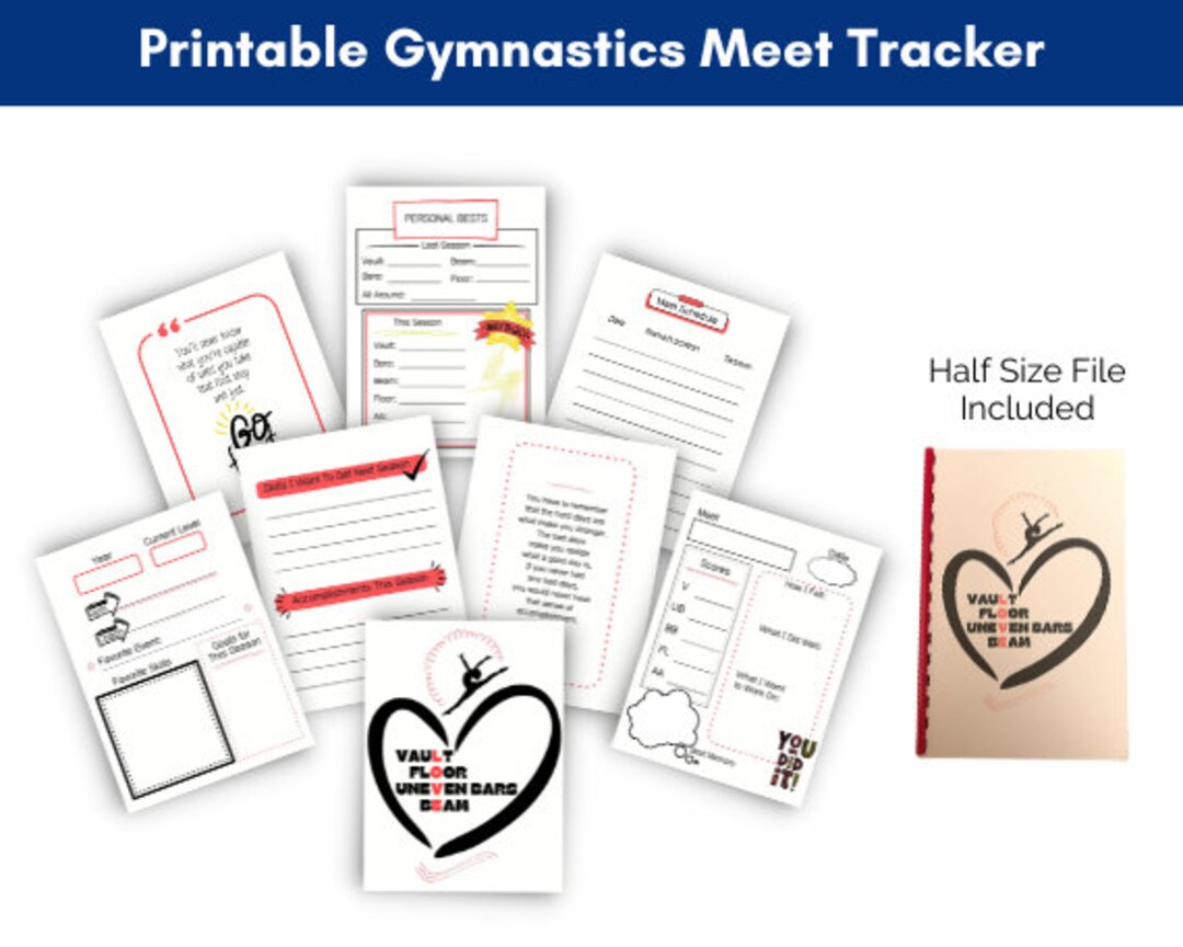 Gymnastics Meet Tracker, Printable Gymnastics Journal, Gymnast Gift - Etsy