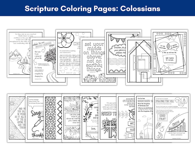 Colossians Scripture Coloring Pages: Sunday School Activities - Etsy