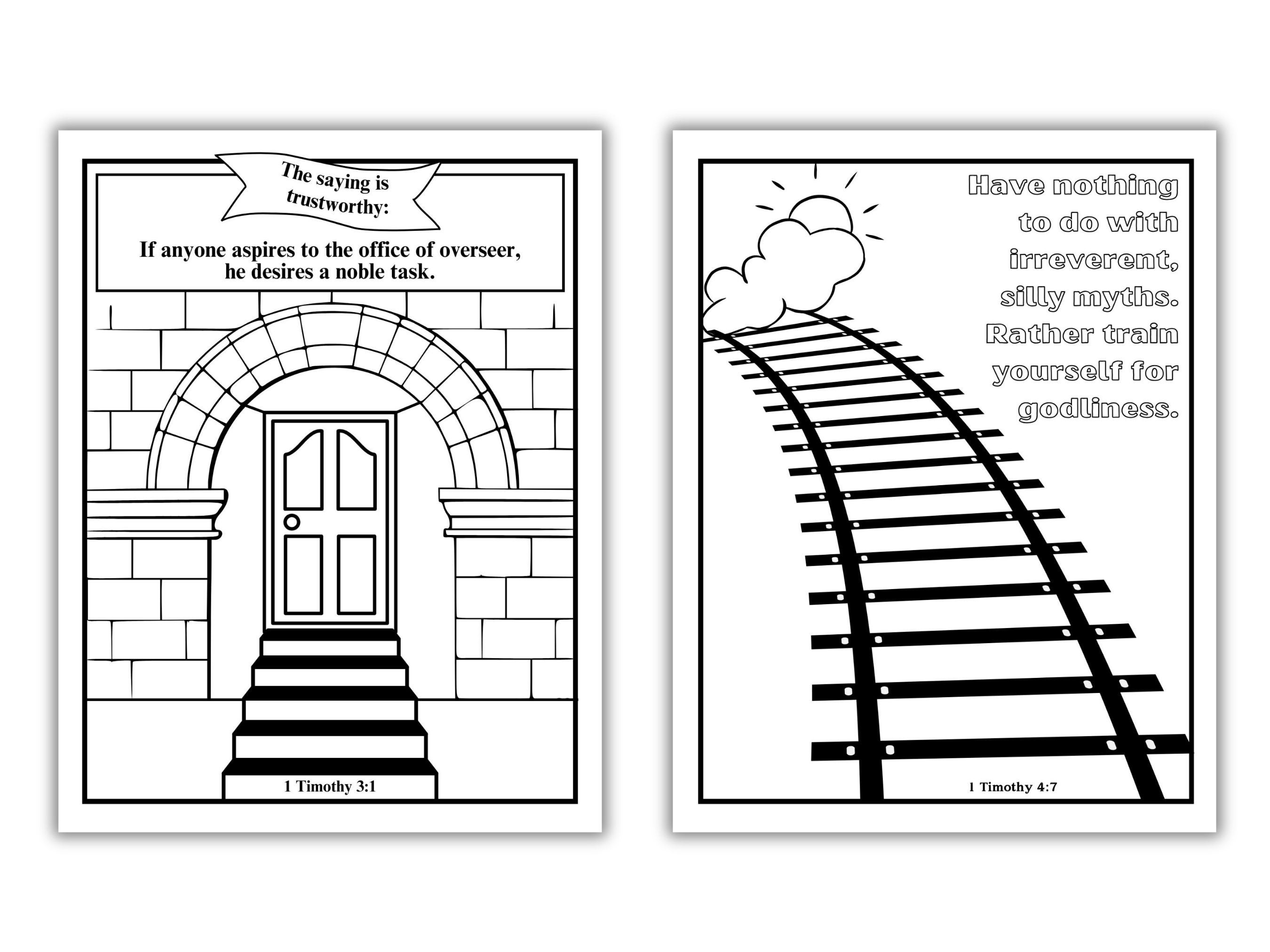 1 Timothy Scripture Coloring Pages: Sunday School Activities - Etsy