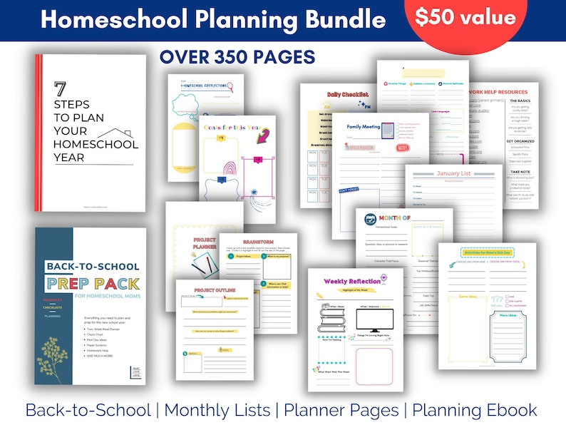 Homeschool Planning Bundle: Mom Organizer & Checklists (PDF) - Etsy