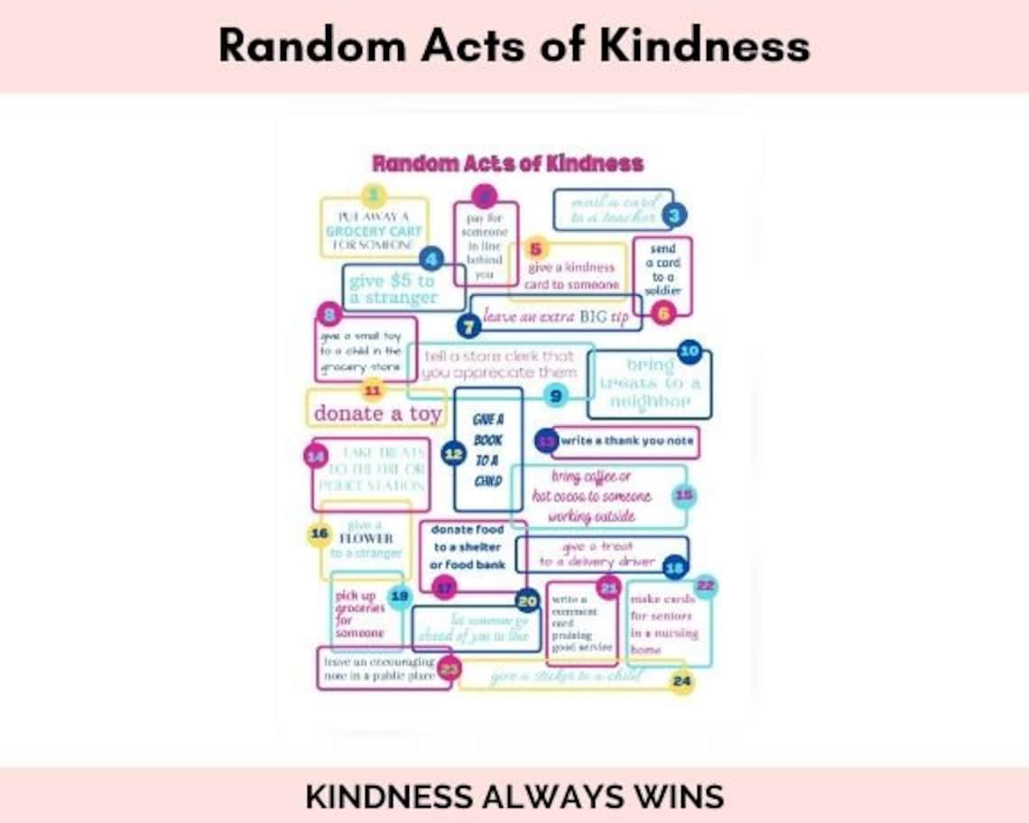 Random Acts of Kindness Chart, Ideas for Random Acts of Kindness Week ...