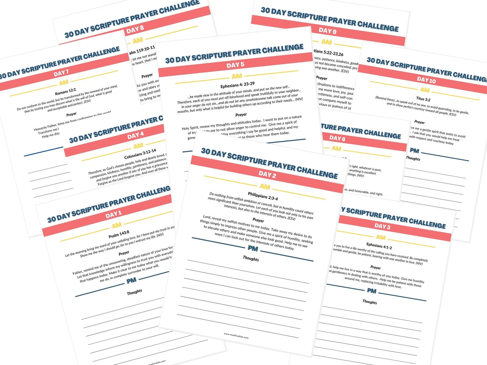 30-day Scripture Prayer Challenge: Printable Prayer Journal (PDF) - Etsy