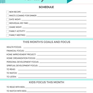 Monthly Focus List Bundle: Goal Planner (PDF Download) - Etsy