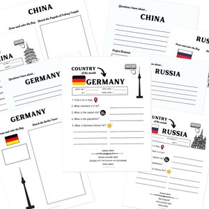 Country of the Month Printables, Countries of the World Mini-unit ...