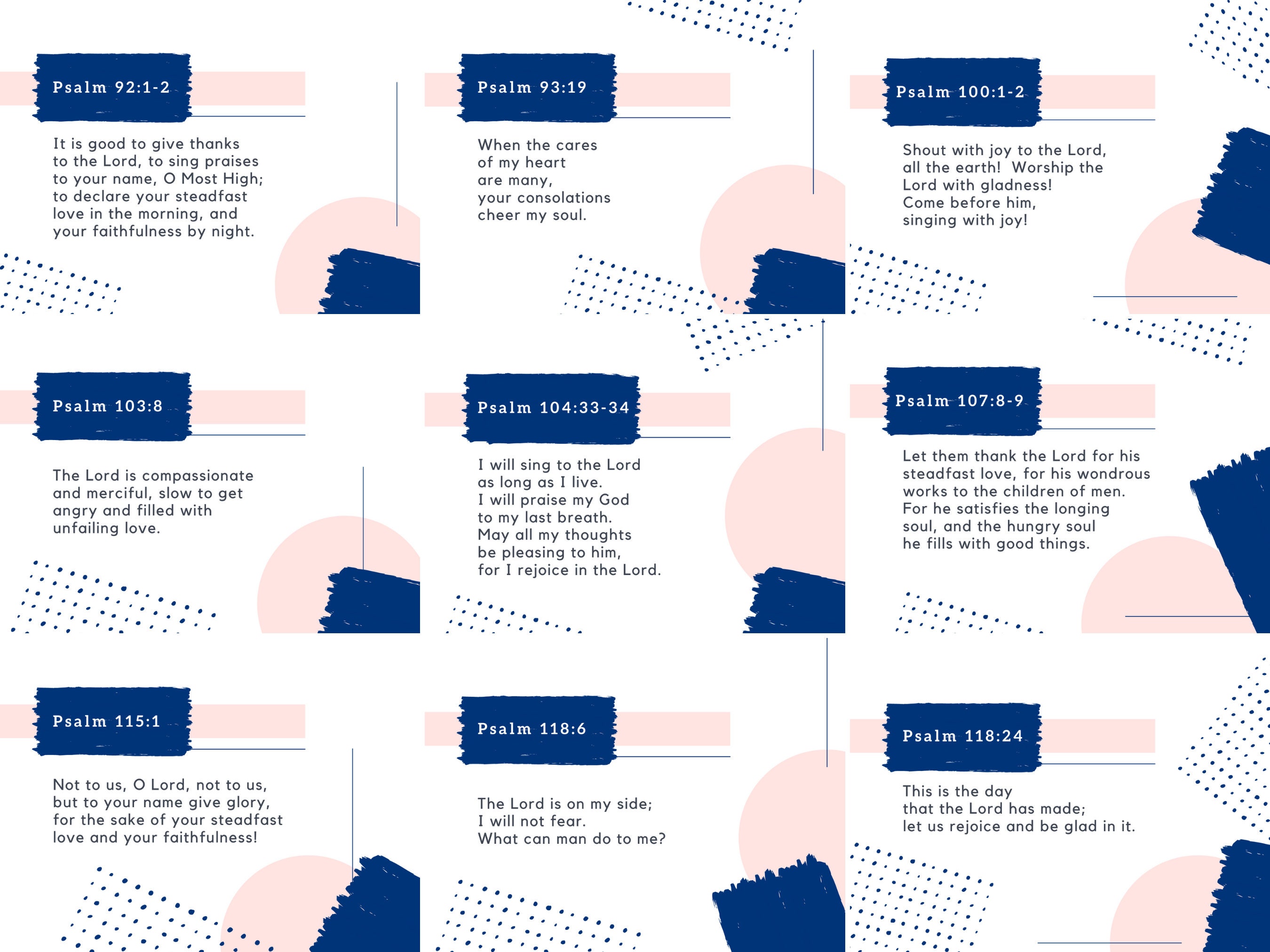 52 Scriptures From Psalms, Encouraging Scripture Cards, Weekly Bible ...