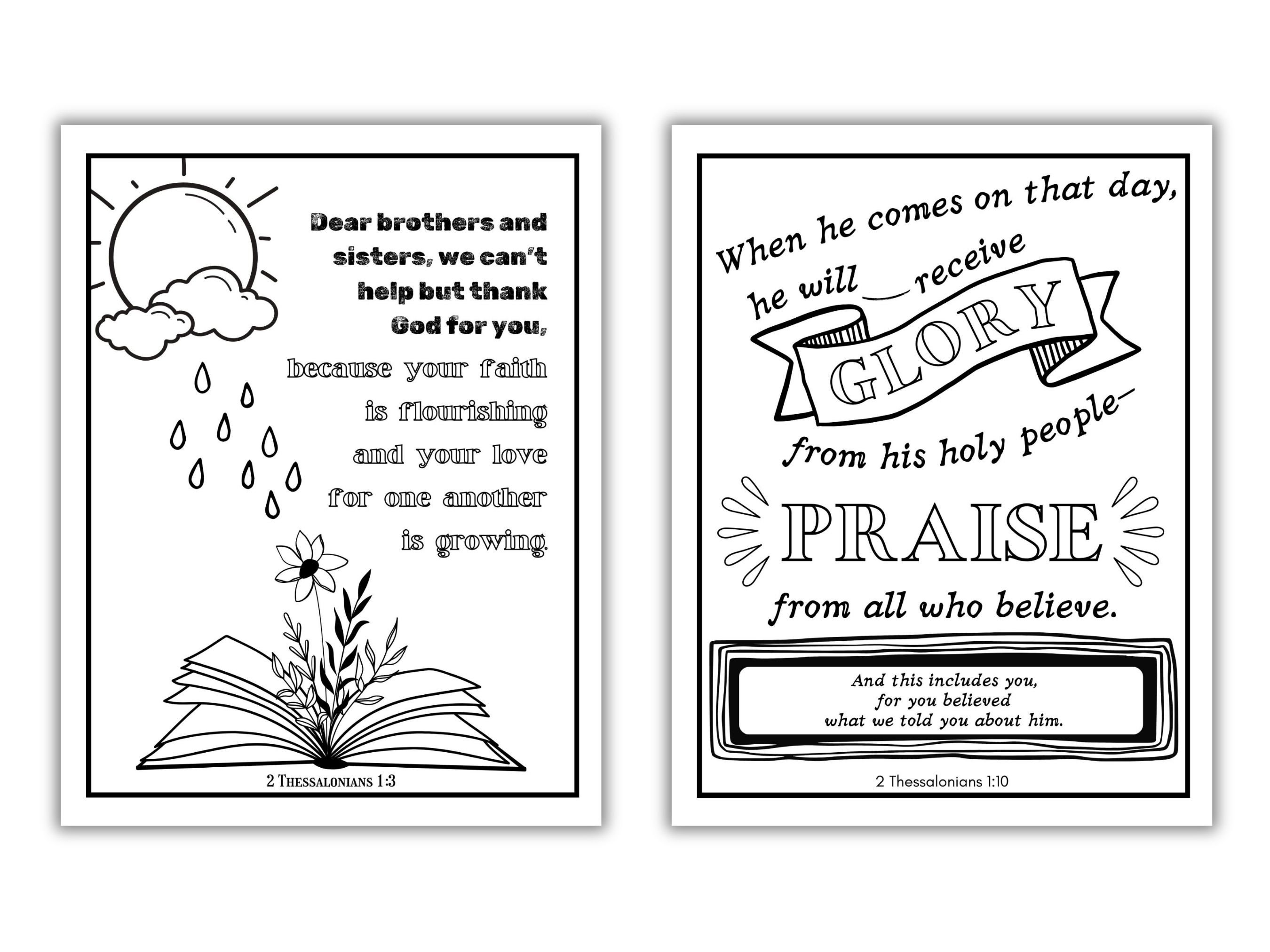 2 Thessalonians Scripture Coloring Pages: Sunday School Activities (PDF ...