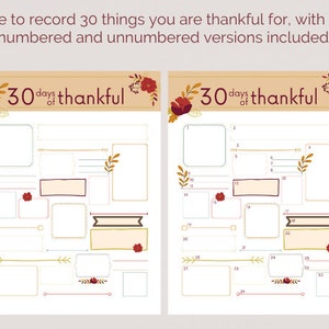 30 Days of Thankful Printable, Gratitude Prompts, Gratitude Journal - Etsy