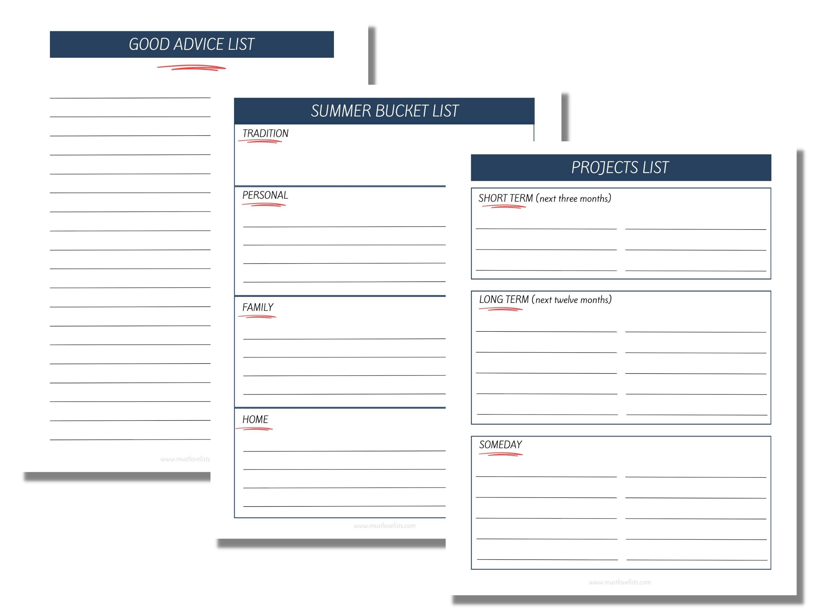 Plan Your Year, Lists to Make, Monthly Planning Lists - Etsy