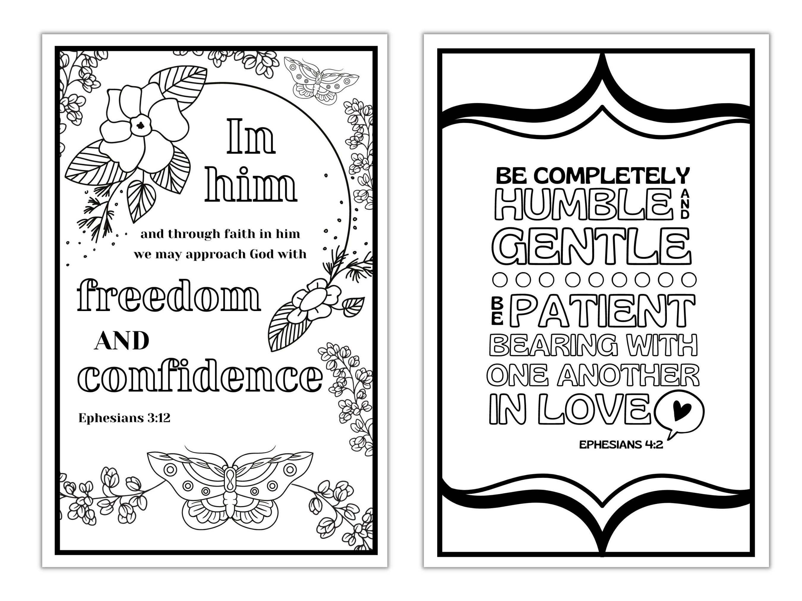 Ephesians Scripture Coloring Posters, Sunday School Coloring Poster - Etsy