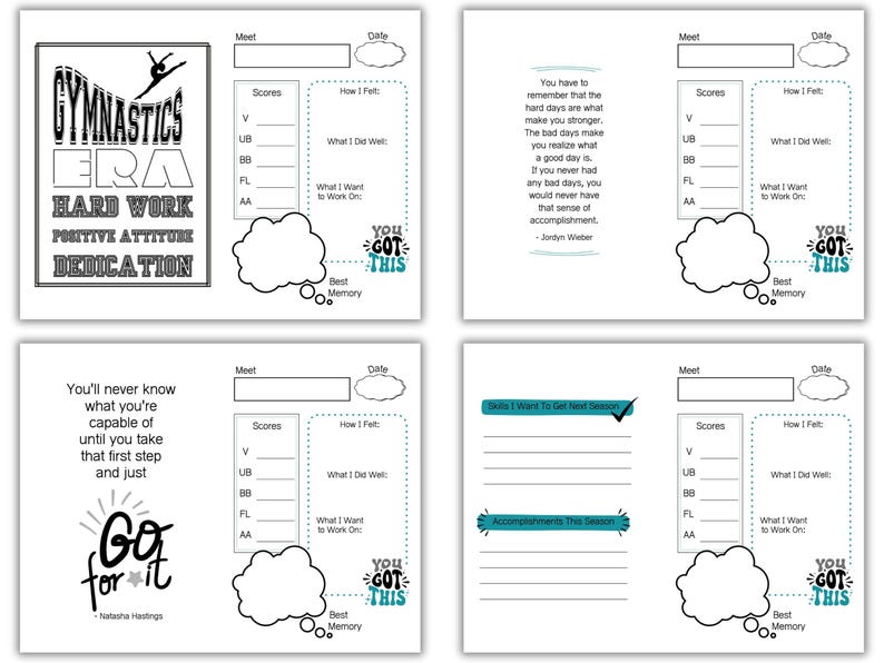 Gymnastics Meet Tracker: Gymnast Era Printable Journal (PDF) - Etsy