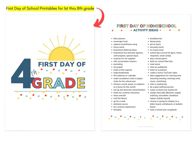 Back-to-school Prep Pack for Homeschool, First Day of School Signs ...