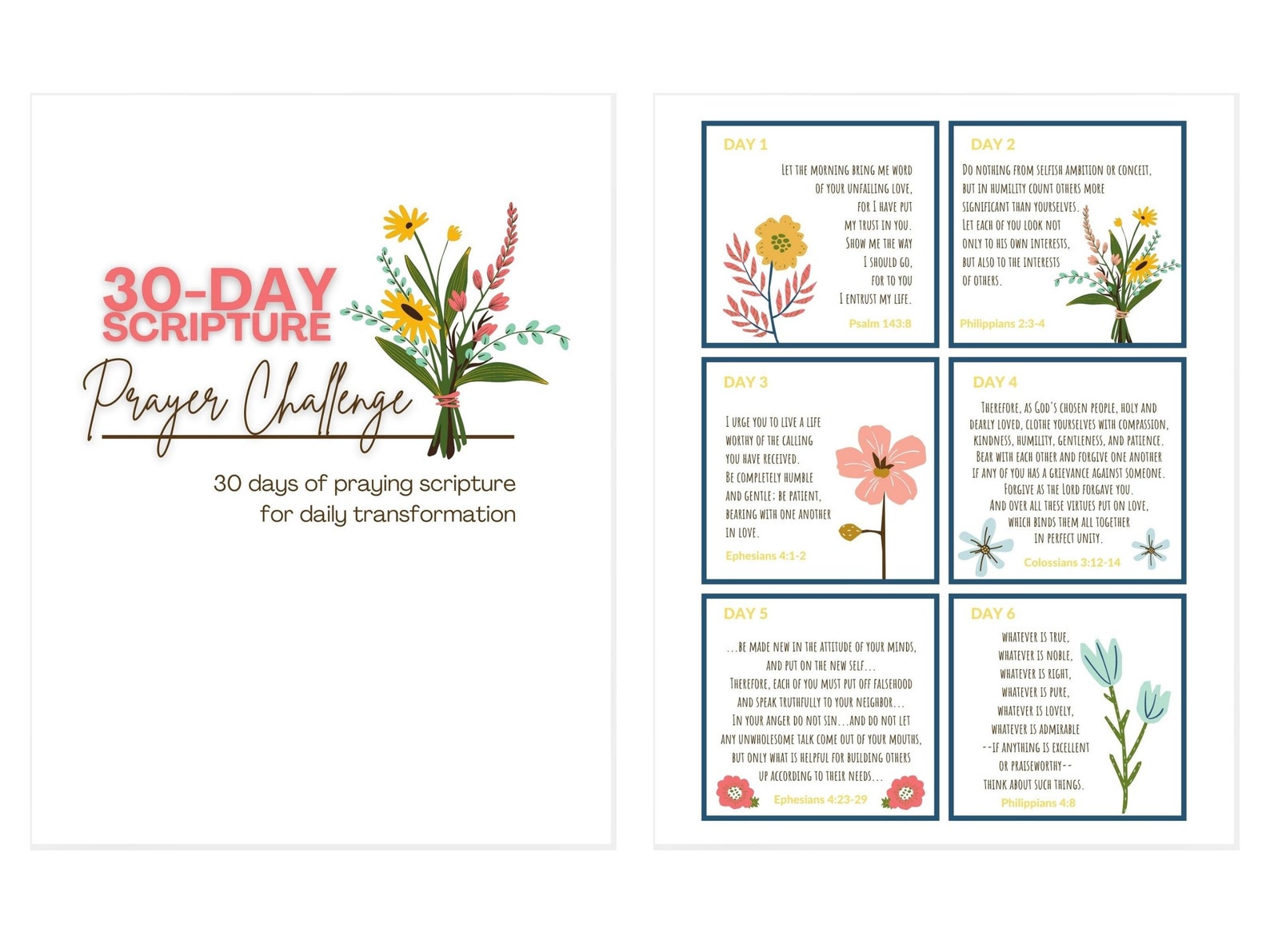 30-day Scripture Prayer Challenge: Printable Prayer Journal (PDF) - Etsy