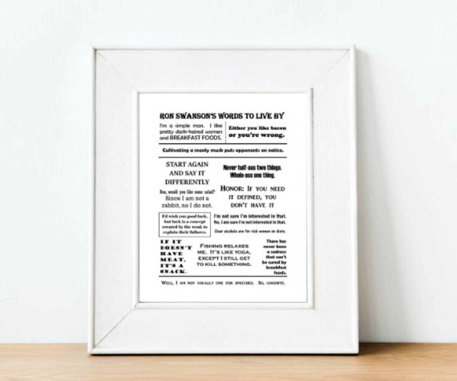 Ron Swanson's Words to Live by - Funny Quotes for Guys - Digital ...