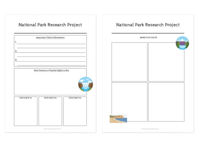 National Park Research Project: Homeschool Learning (PDF Download) - Etsy