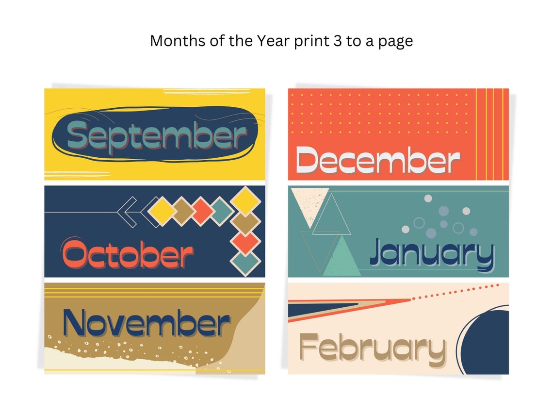 Bulletin Board Decor, Months of the Year, Monthly Bucket Lists, Modern ...