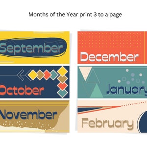 Bulletin Board Decor, Months of the Year, Monthly Bucket Lists, Modern ...