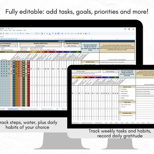 Monthly Habit Tracker for Google Sheets, Google Sheets Monthly ...