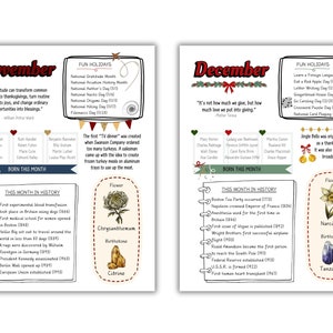 Birth Month Fun Facts Sheets & Cards (digital Download) - Etsy
