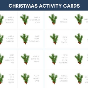 Christmas Fun List | Christmas Activity Cards | Advent Activities - Etsy
