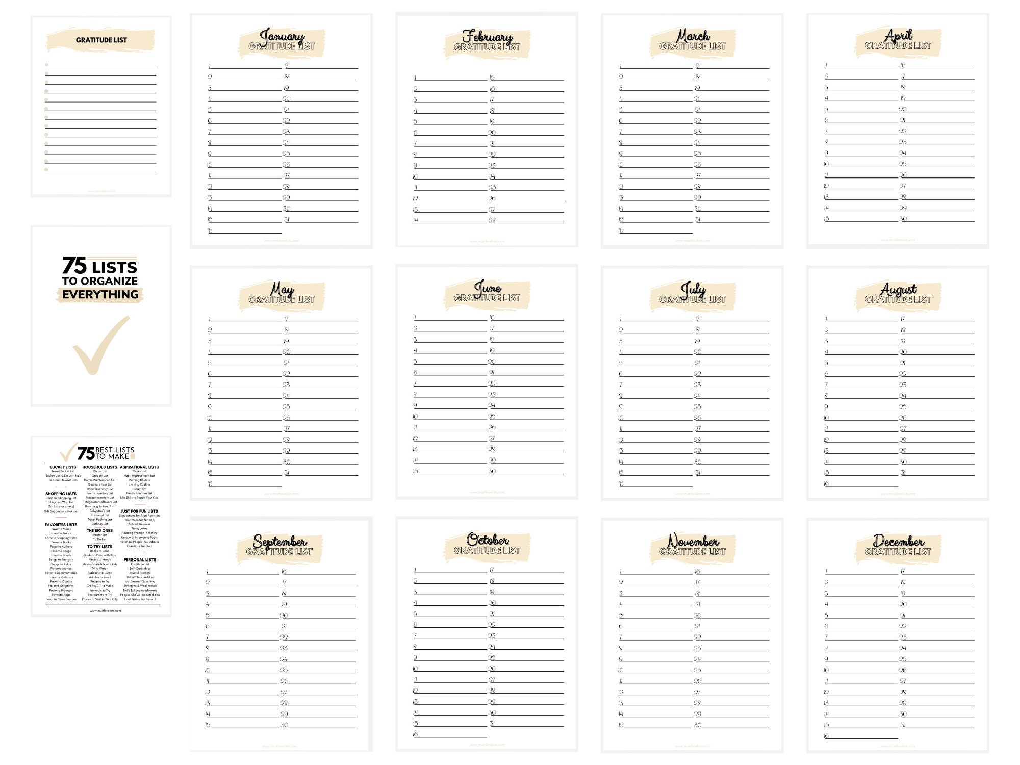 Ultimate Organizing List Pack, Household Lists, Favorites Lists, To-do ...