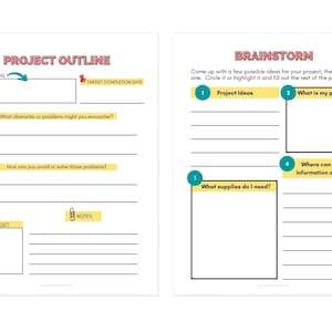 Student Project Planner, Project Planner for Kids, Project Planning ...