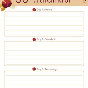 30 Days of Thankful Printable, Gratitude Prompts, Gratitude Journal - Etsy