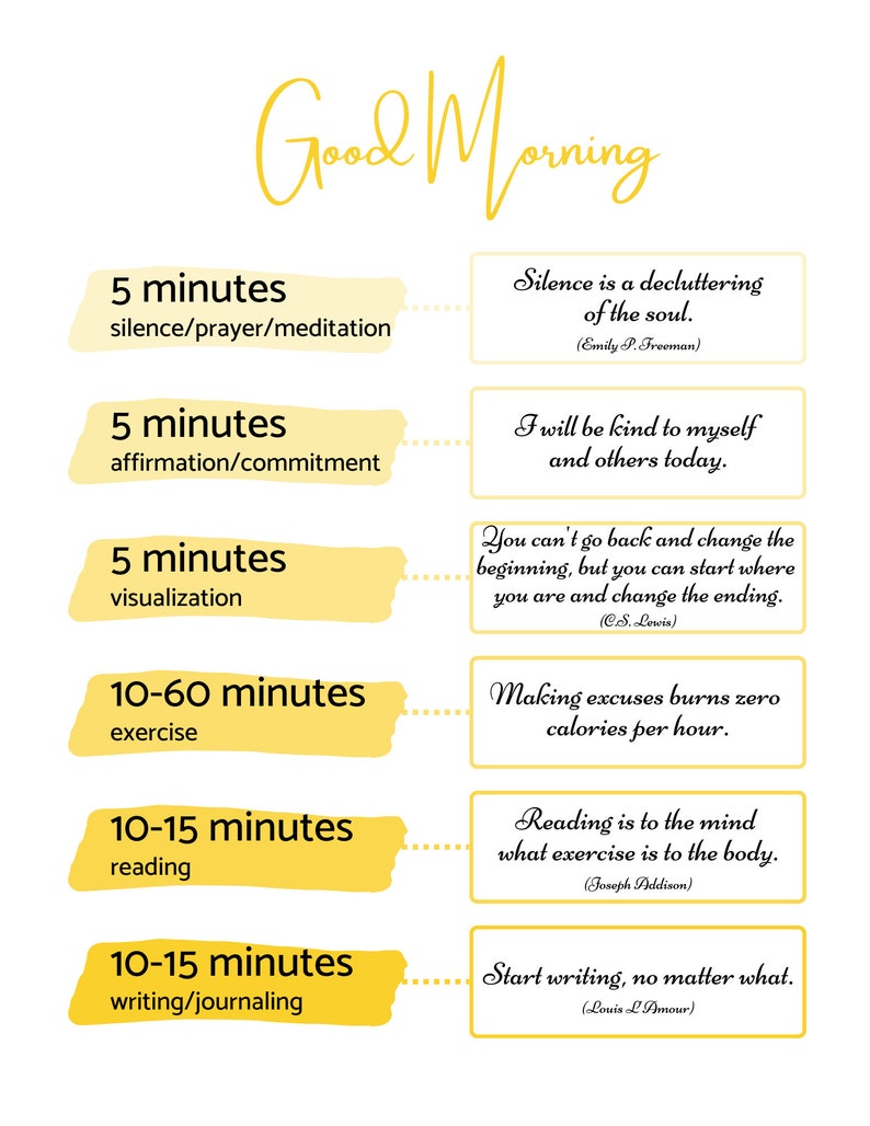 SAVERS Miracle Morning Inspiration (yellow Ombre), Good Morning ...