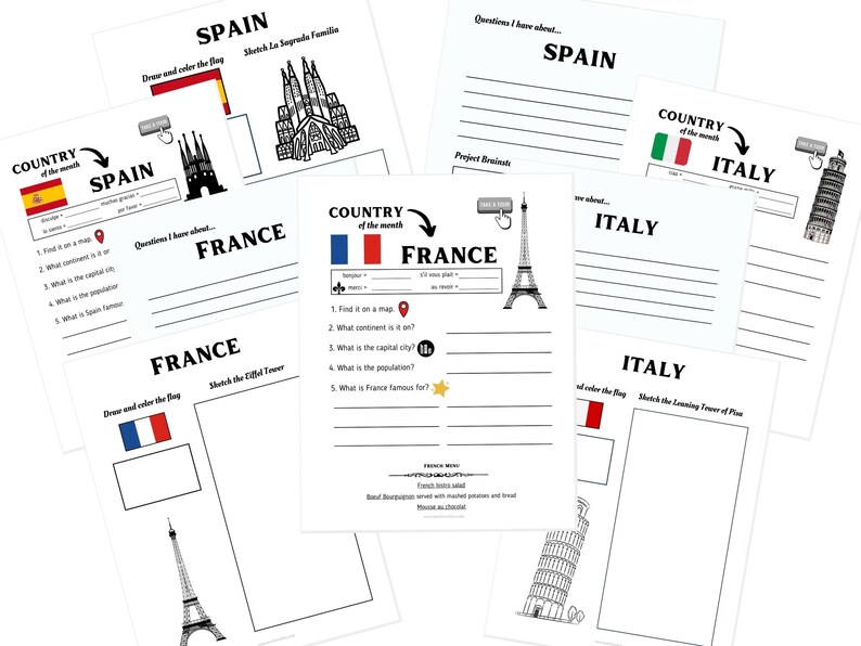 Country of the Month Printables, Countries of the World Mini-unit ...