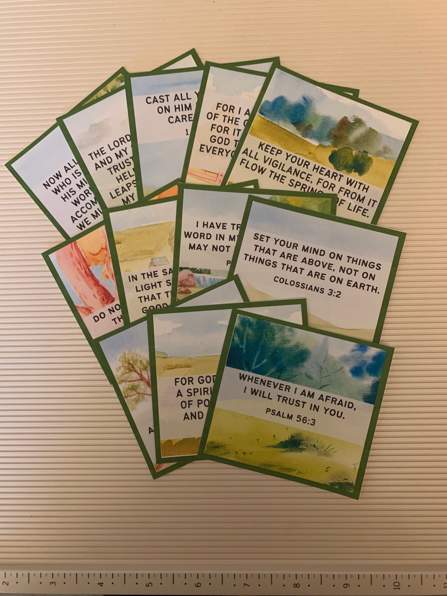 Peaceful Nature Watercolor Scripture Memorization Cards - Etsy