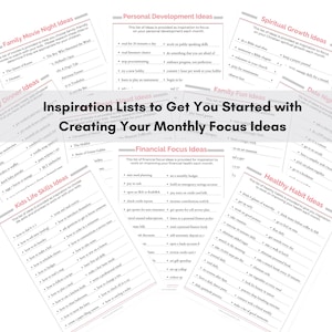 12 Month Priority Planning System, Monthly Planning Lists, Life ...