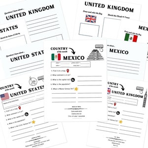 Country of the Month Printables, Countries of the World Mini-unit ...