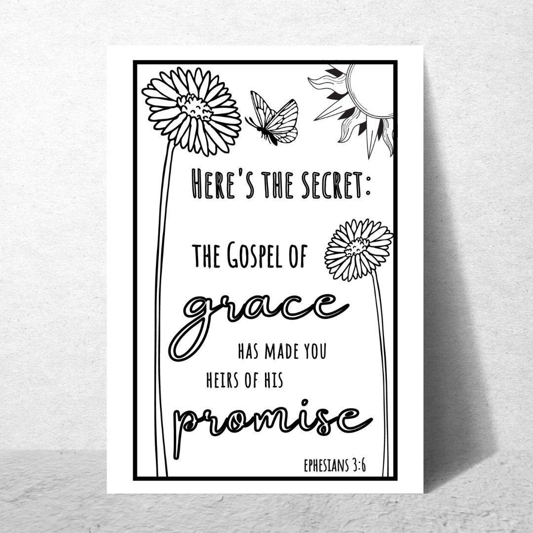 Ephesians Scripture Coloring Posters, Sunday School Coloring Poster - Etsy