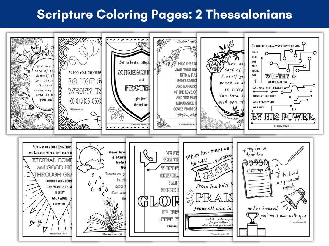 2 Thessalonians Scripture Coloring Pages: Sunday School Activities (PDF ...