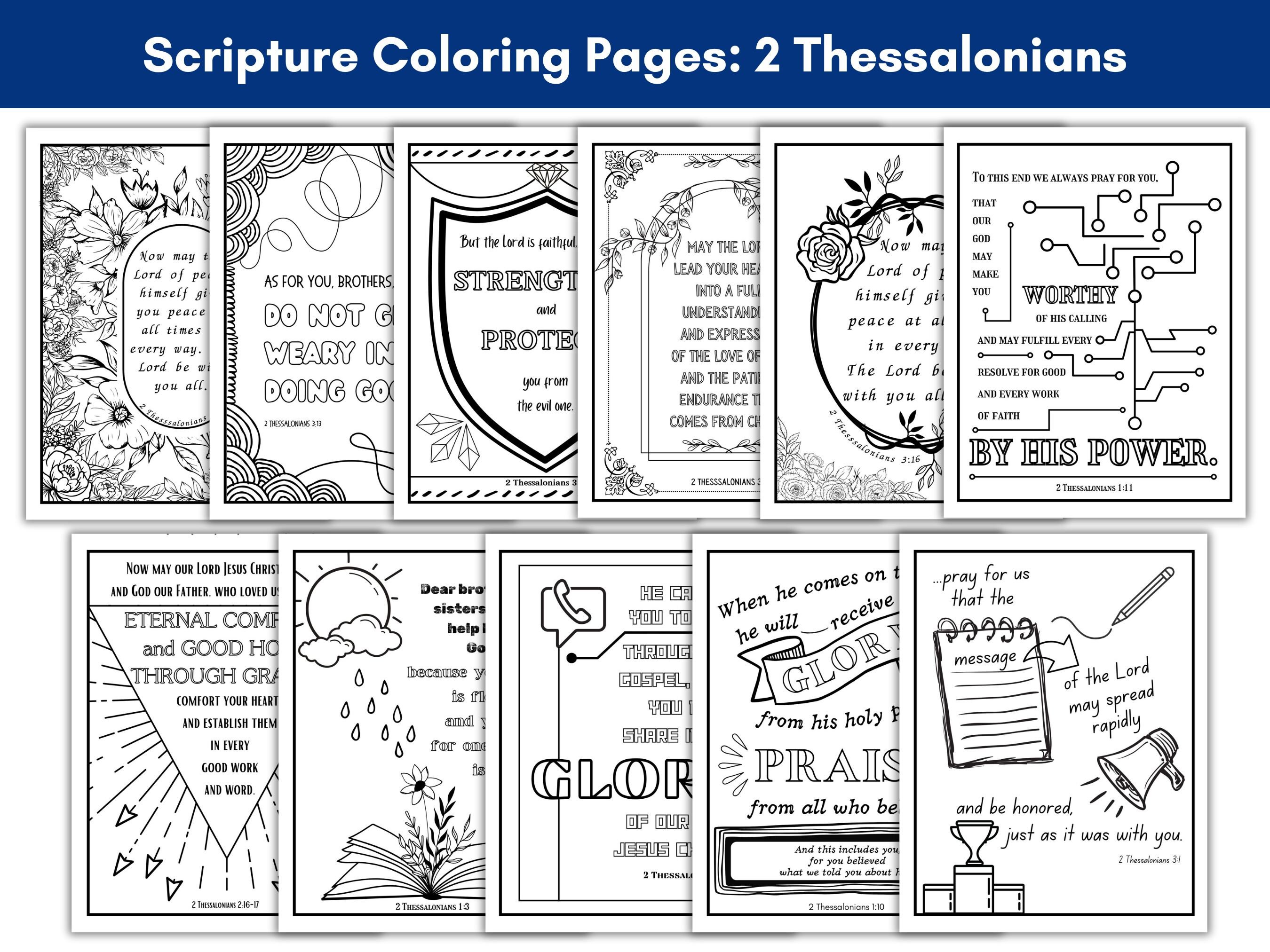 2 Thessalonians Coloring Pages, Bible Memorization, Sermon Series ...