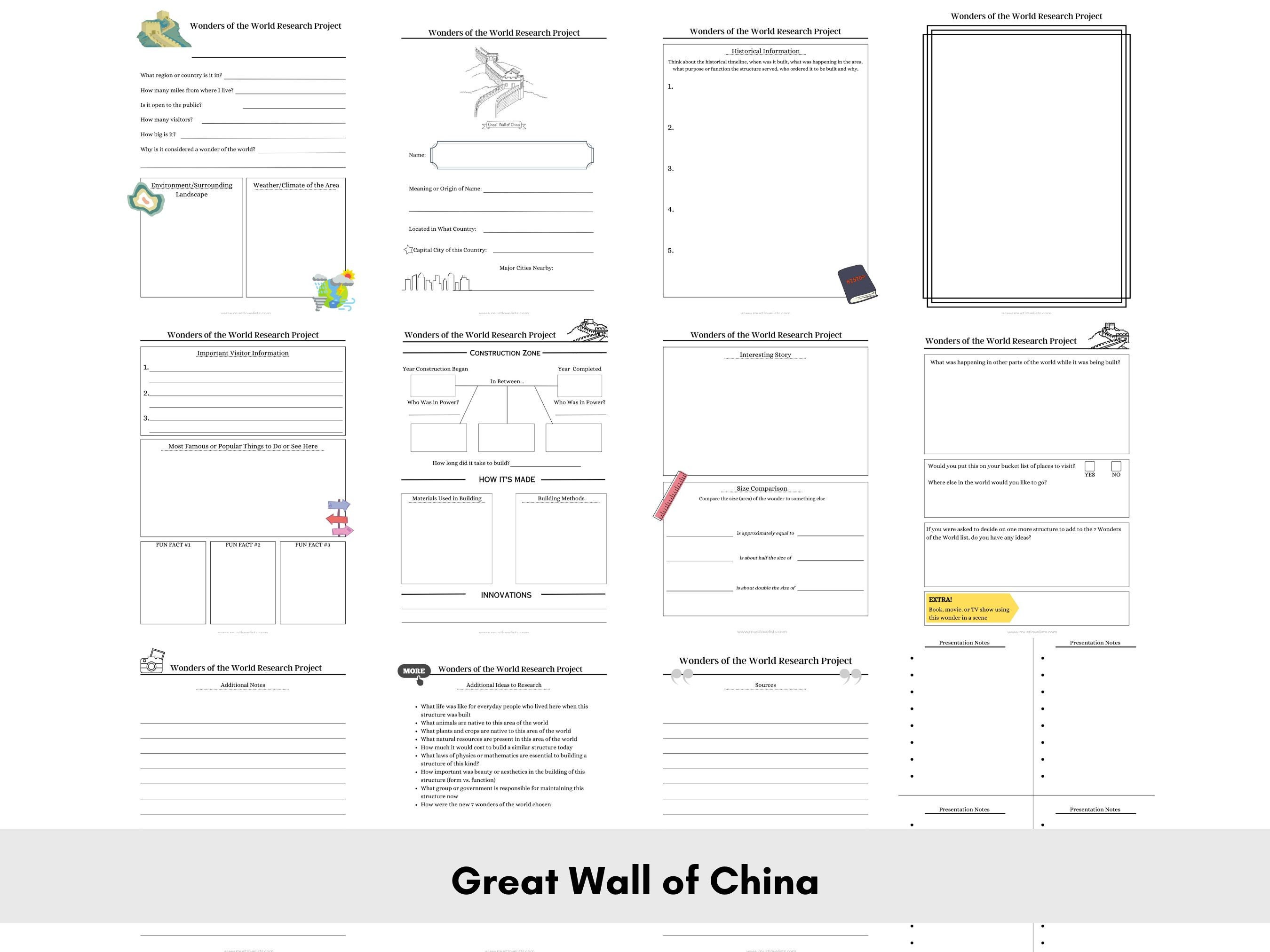 Wonders of the World Research Project, Homeschool Wonders of the World ...