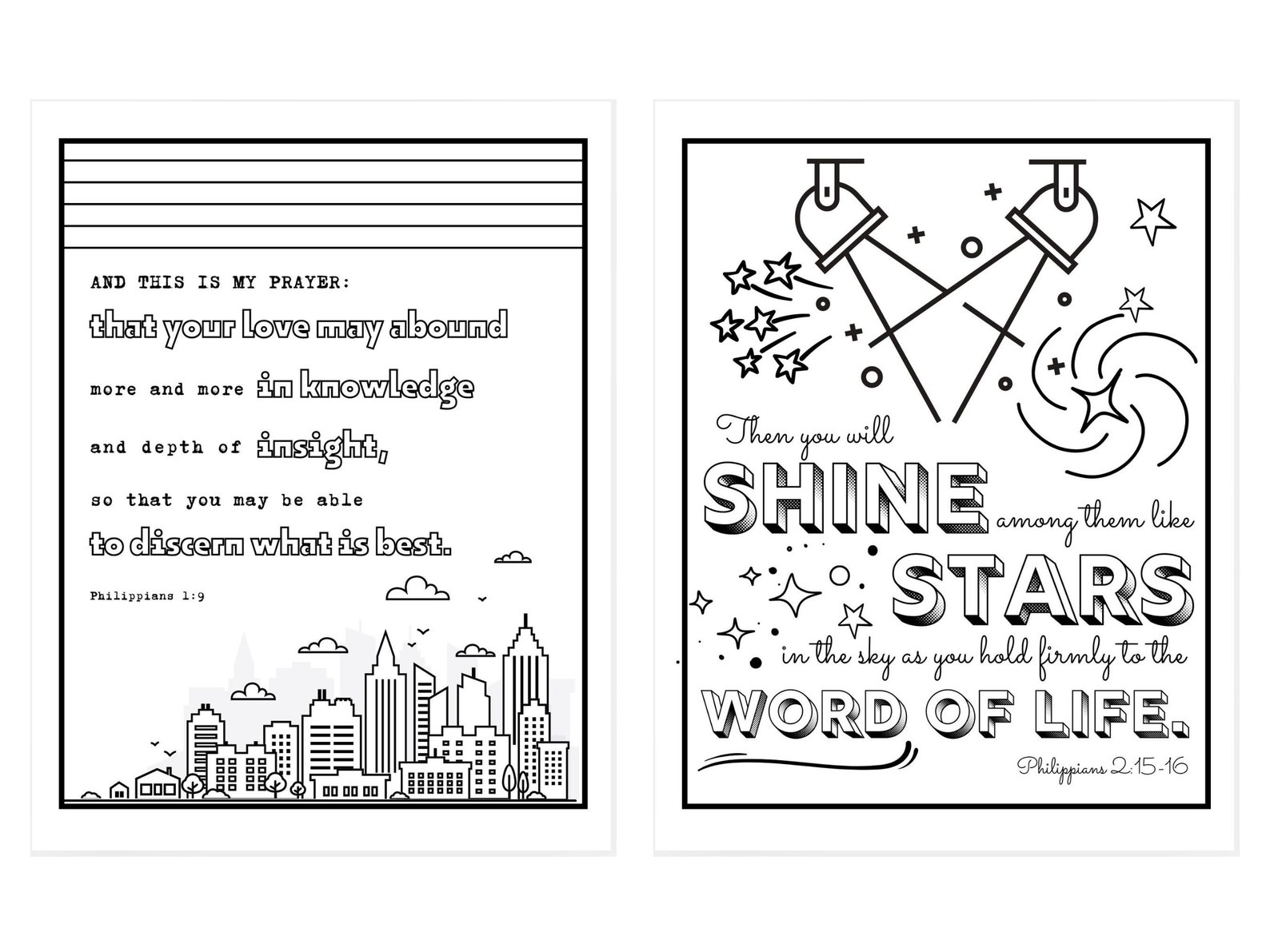 Philippians Scripture Coloring Pages: Sermon Activities - Etsy