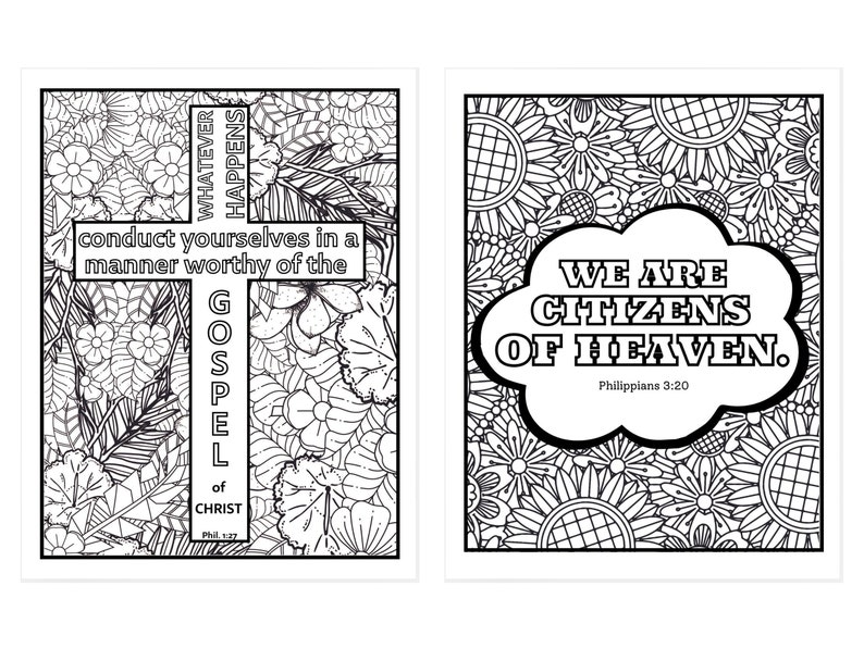 Philippians Scripture Coloring Pages: Sermon Activities (PDF Pattern ...