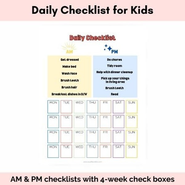 Am Pm Chore Chart - Etsy