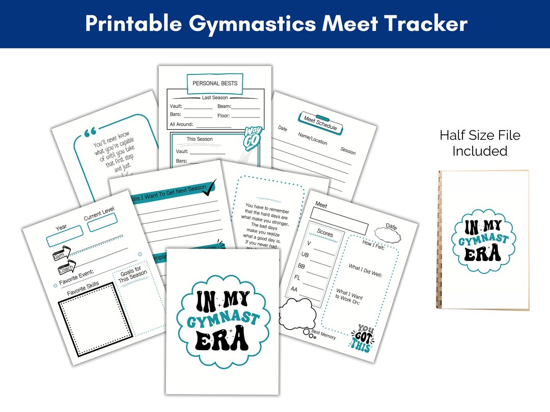 Gymnastics Meet Tracker, Printable Gymnastics Journal, Gymnast Gift ...