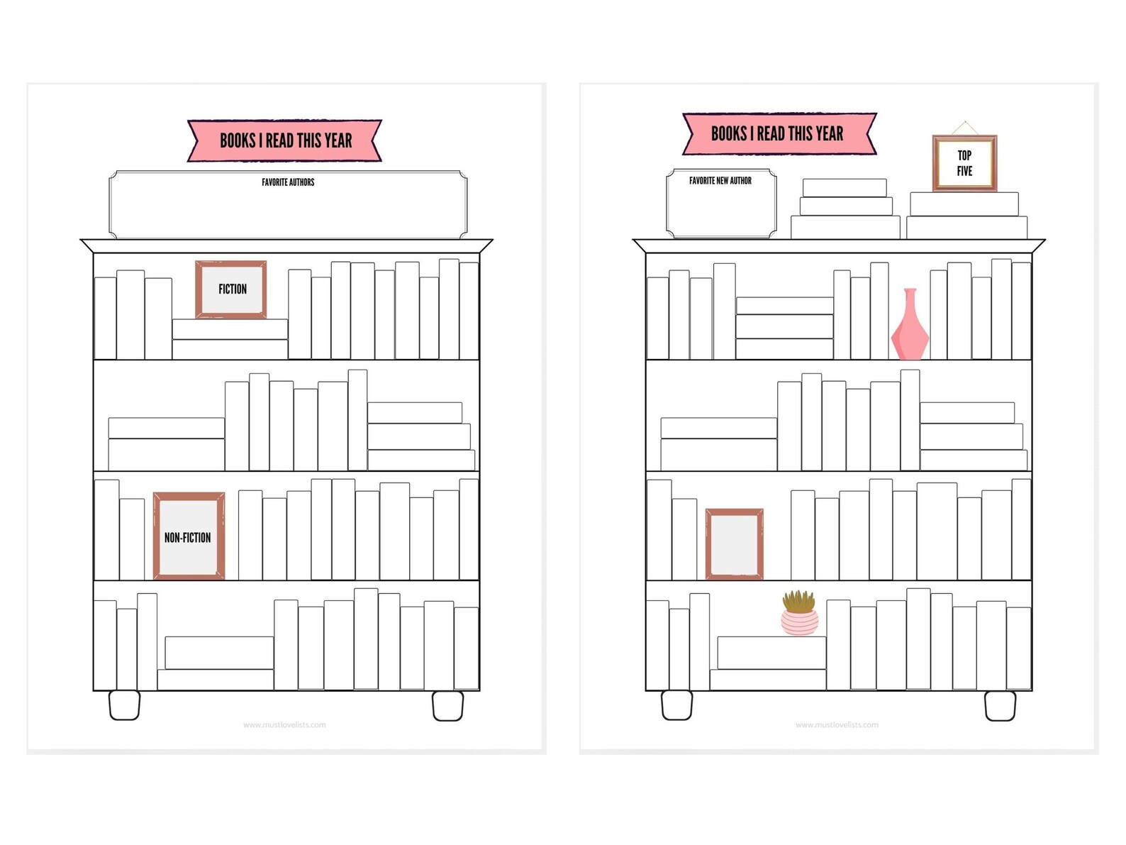 Reading Log Bundle Book Lover Bundle Book Notes Bookshelf - Etsy