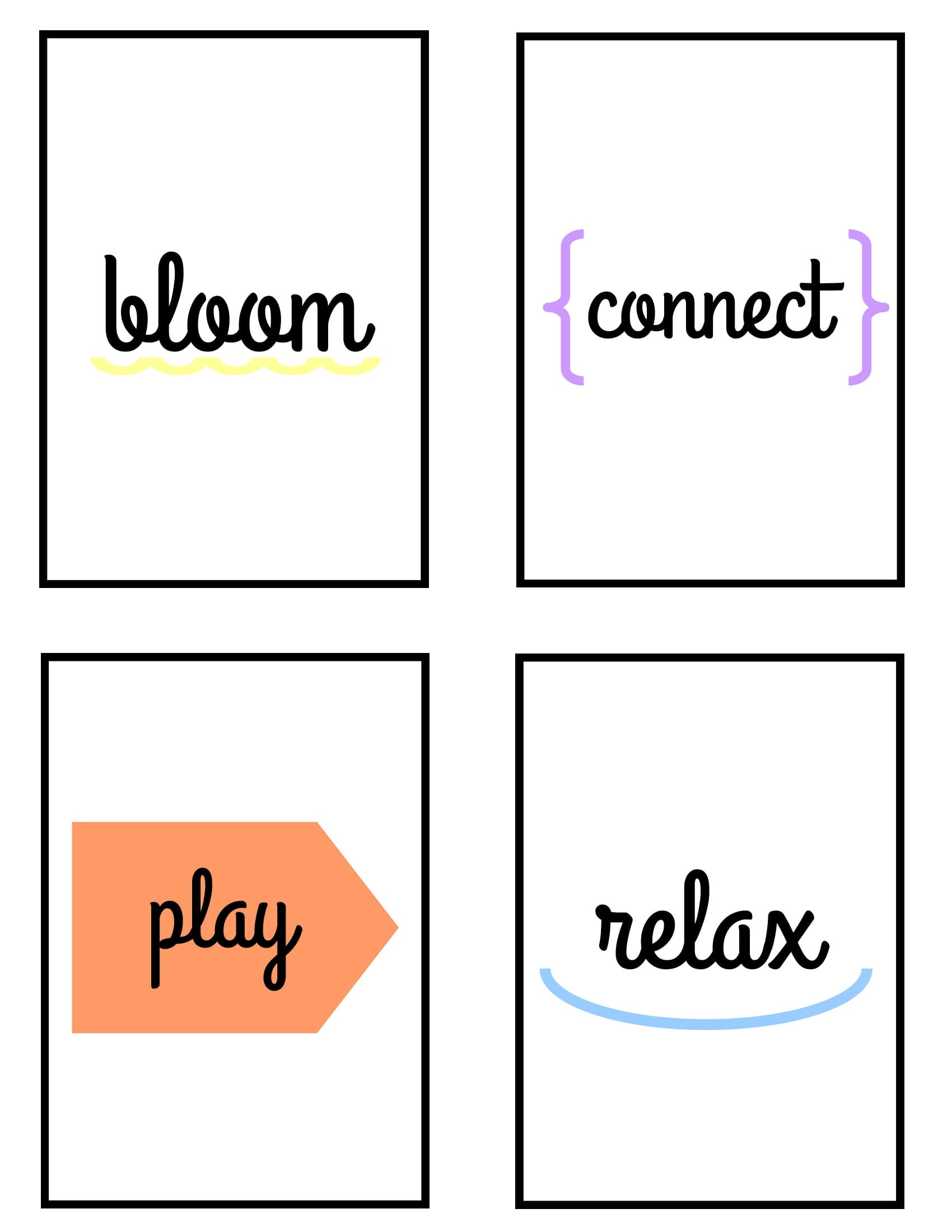 Monthly Focus Word Cards - Set of 12 - Digital Download - Etsy