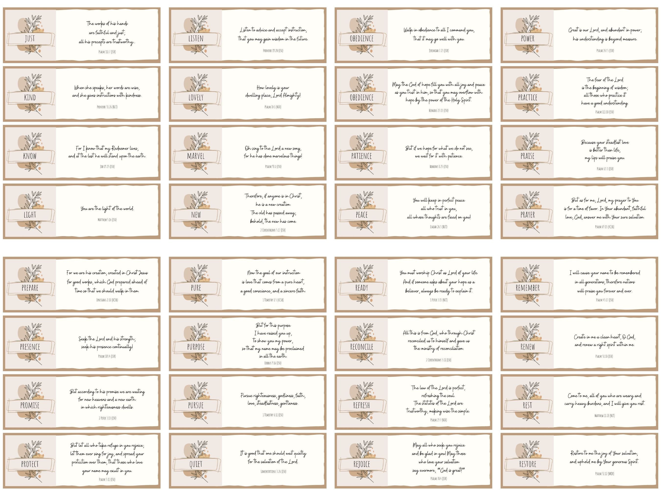 Encouraging Scripture Cards Word of the Year Ideas Weekly - Etsy