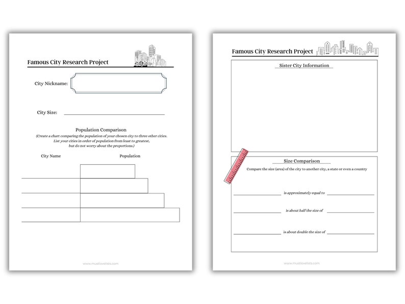 Famous City Research Project: Homeschool Unit Study (PDF Download) - Etsy