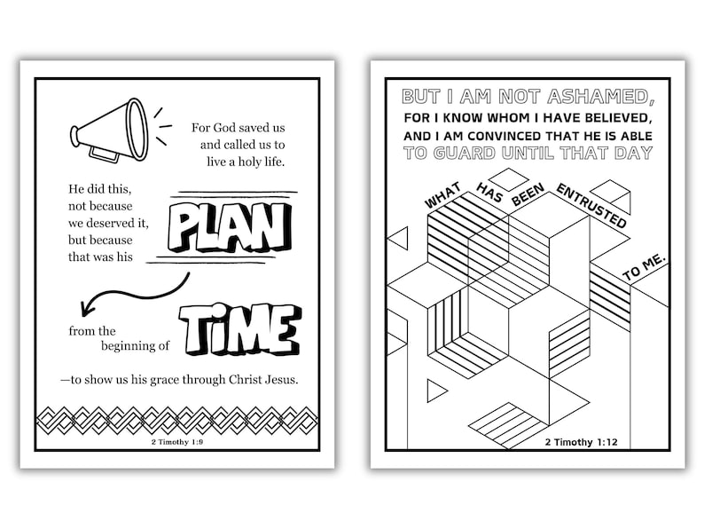 2 Timothy Scripture Coloring Pages: Sunday School Activities (PDF) - Etsy
