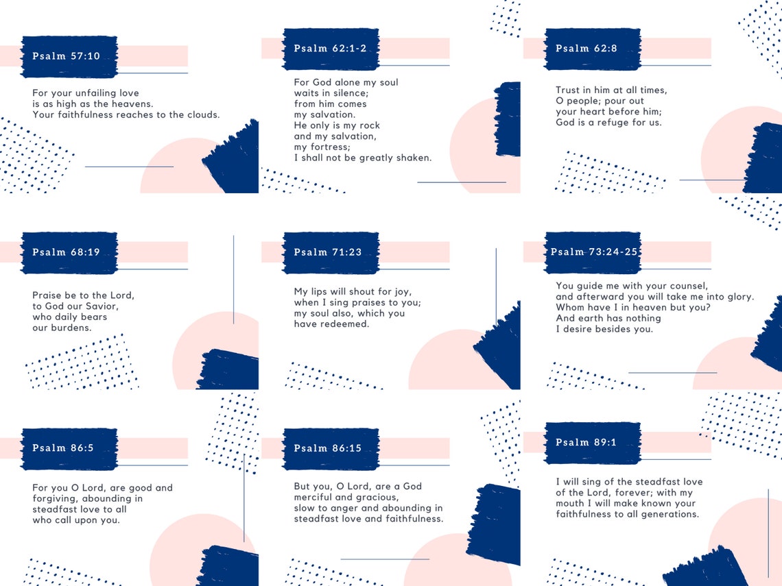 52 Scriptures From Psalms Encouraging Scripture Cards Weekly - Etsy