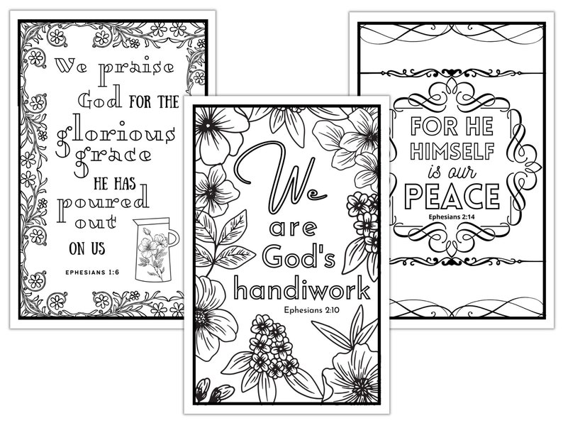 Ephesians Scripture Coloring Posters, Sunday School Coloring Poster - Etsy