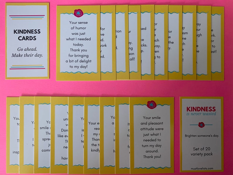 Kindness Cards - Set of 20 - Digital Download - Etsy