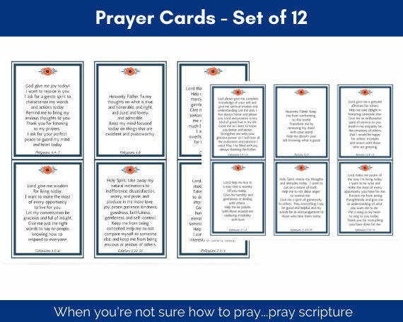 Monthly Prayer Cards, Scripture Prayer Cards, Bible Verses to Pray - Etsy