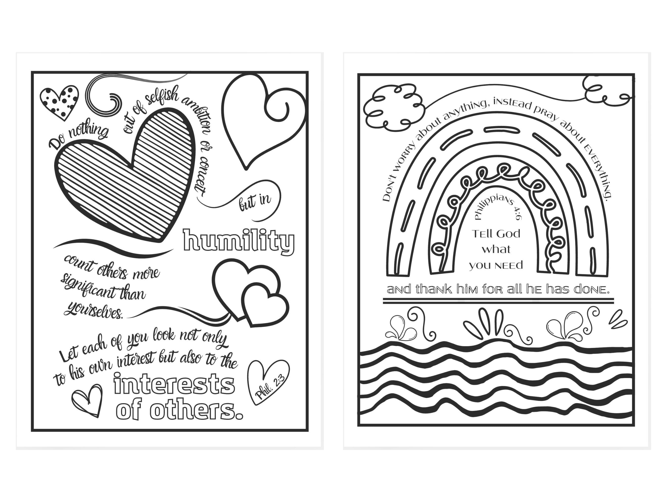 Philippians Scripture Coloring Pages: Sermon Activities (PDF Pattern ...